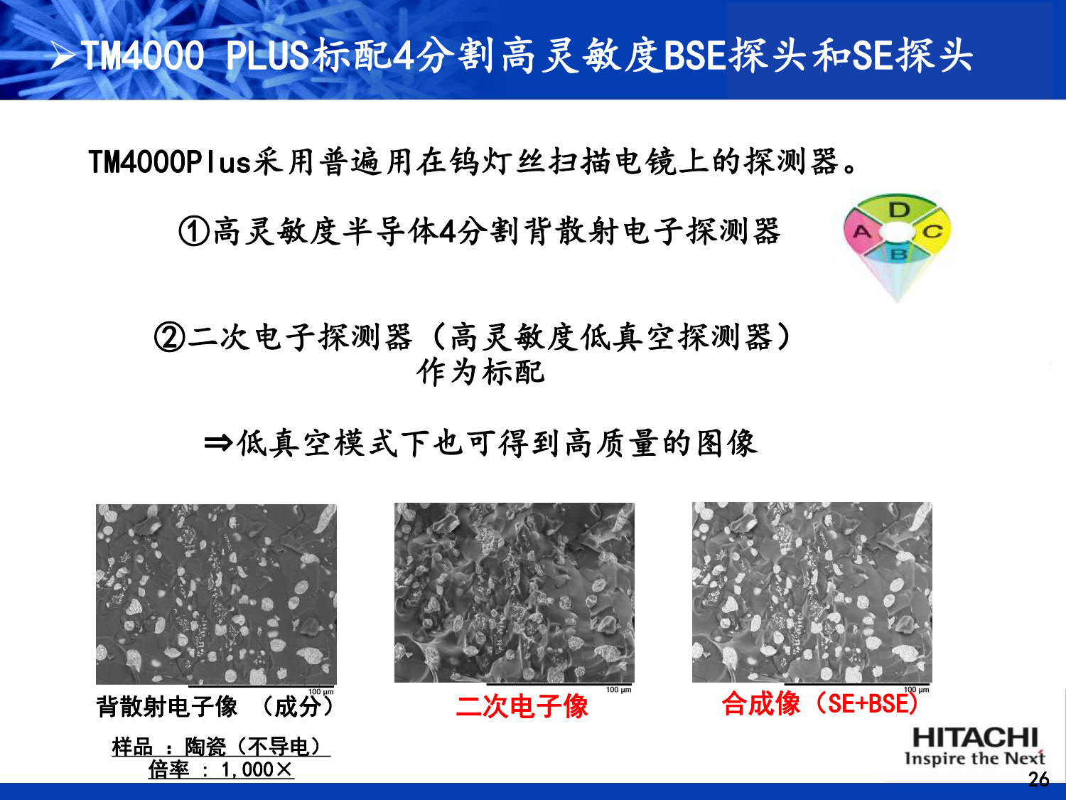 HITACHI 新型台式扫描电镜 TM4000 plus